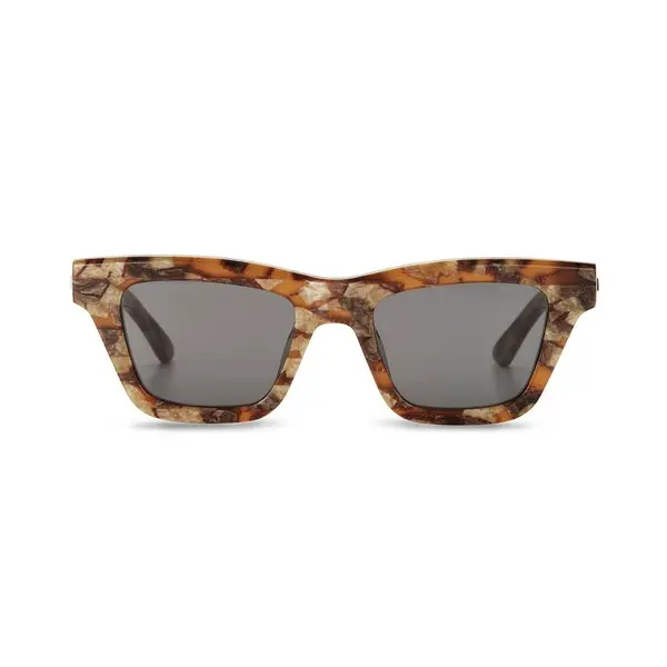 THE AVANTGUARD Yarrow Patchwork Tort Wayfarer Sunglasses - Blue/gray/yellow