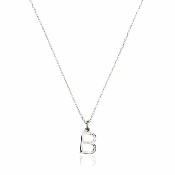 LILY & ROO Sterling Initial Charm Necklace - Silver