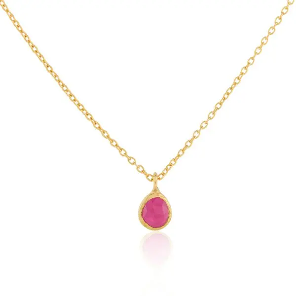 AUREE JEWELLERY Hampton Ruby & Gold Vermeil Necklace - Red