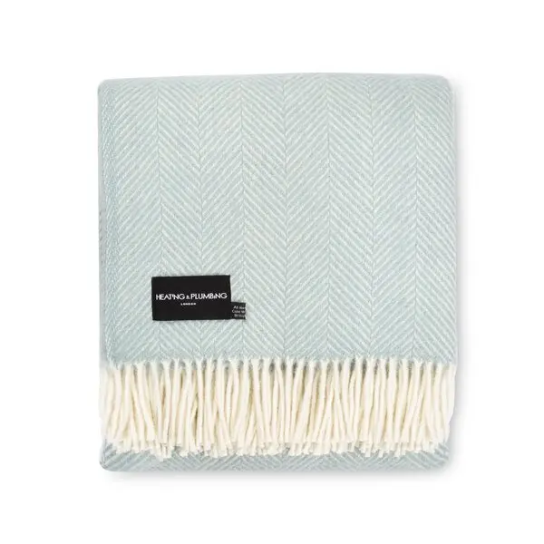 HEATING & PLUMBING LONDON Evening Tales Pure New Wool Blanket - Blue