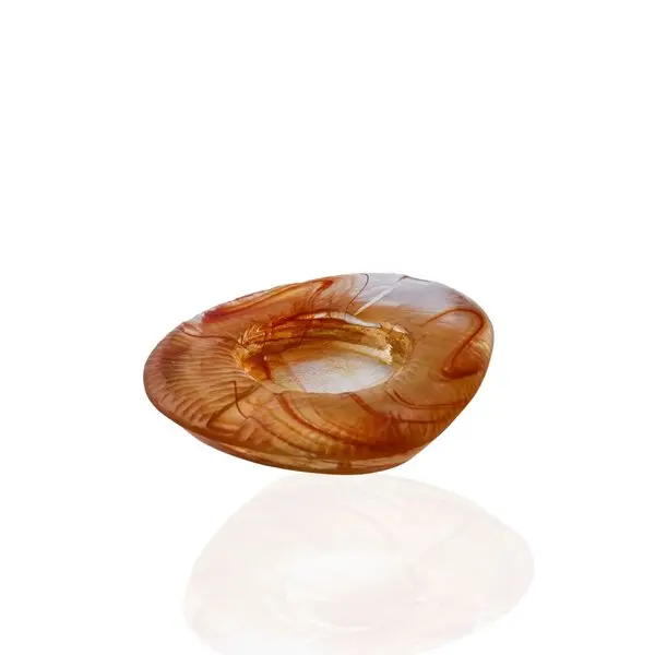 MARLETH Hand-blown Amber Glass Ashtray