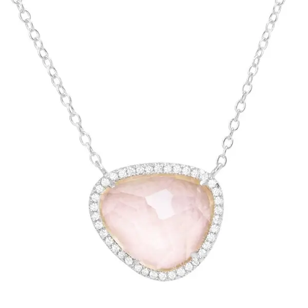 KAMARIA Marina Gemstone Necklace - Pink/silver