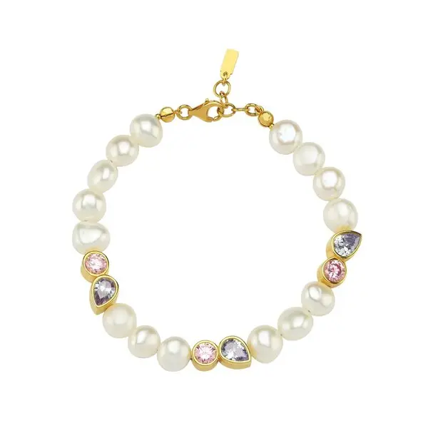 LINYA JEWELLERY Diana Pearl Bracelet - Gray