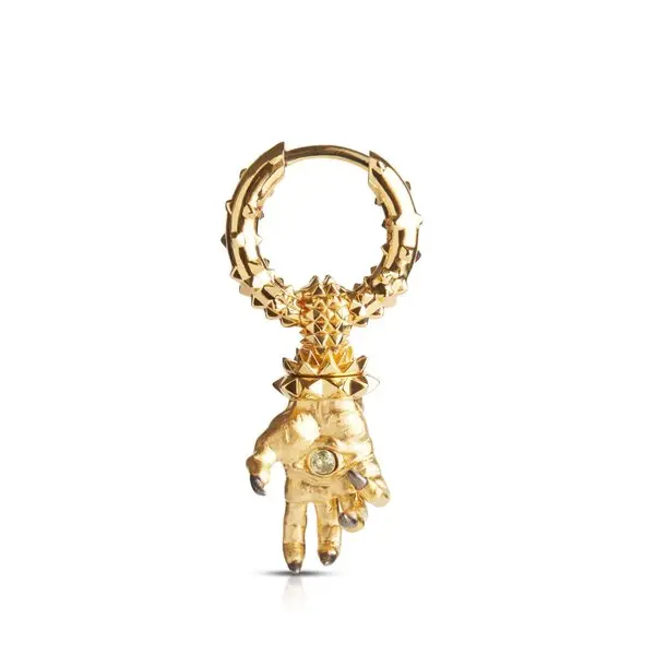 KASUN Hand Of The Protector Peridot Vermeil Earrings - Gold