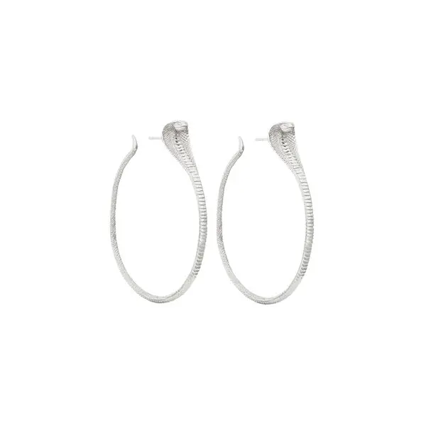 ZOË & MORGAN Snake Hoop Earrings - Silver