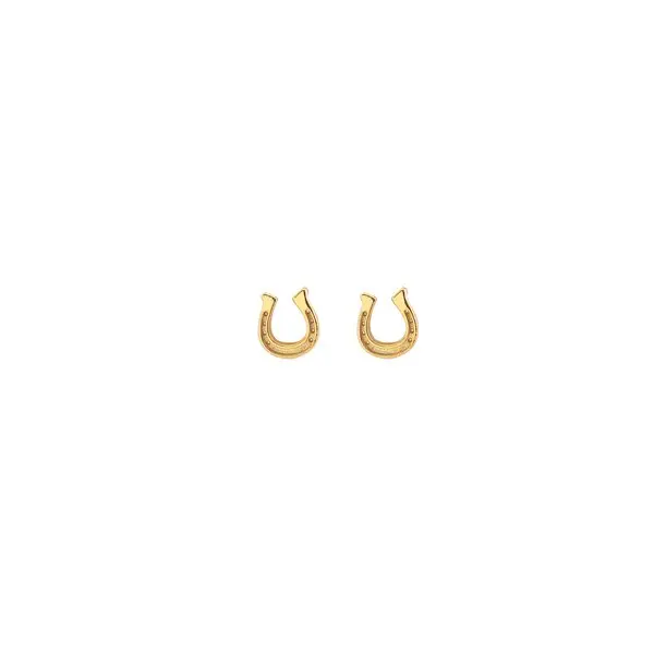 Kris Nations Horseshoe Stud Earrings - Gold