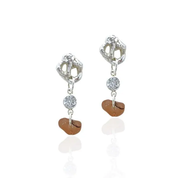 BIO-TRIMMINGS Harriot Cubic Zirconia Drop Earrings - Brown