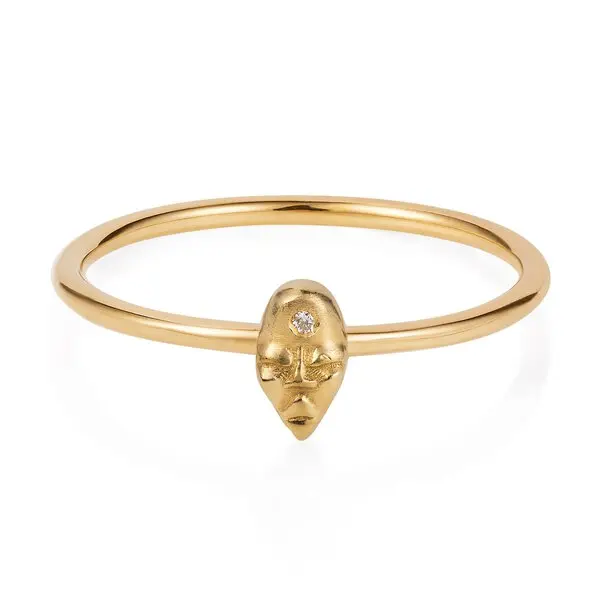 LEE RENEE Erzulie Ring With Diamond - Gold