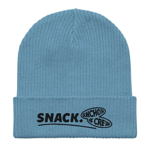 ANCHOR & CREW Organic Cotton Embroidered Beanie - Blue
