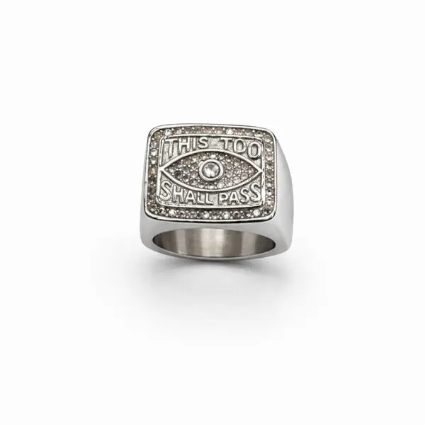 JAGGED HALO JEWELRY This Too Shall Pass Signet Ring - Silver