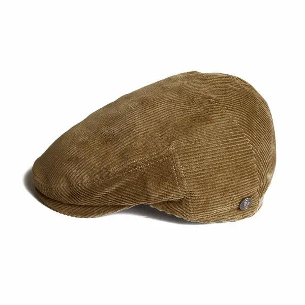 DASMARCA HATS Italian Cord Flat Cap - Orange/gold
