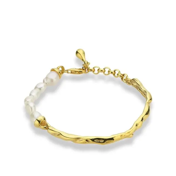 LINYA JEWELLERY Yira Pearl Cuff Bracelet - Gold