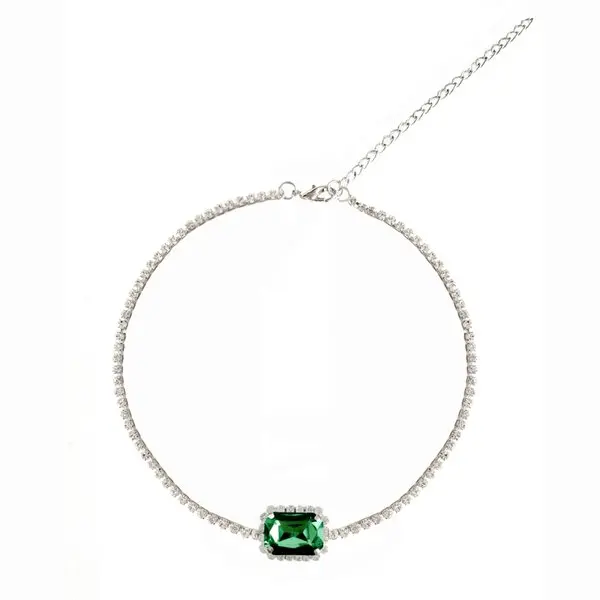 MAISON DE GALA Luna Crystal Necklace - Green