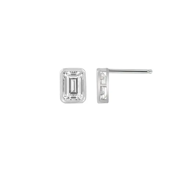 DIAMONBLISS Silver Plated Swarovski Zirconia Stud Earrings - White