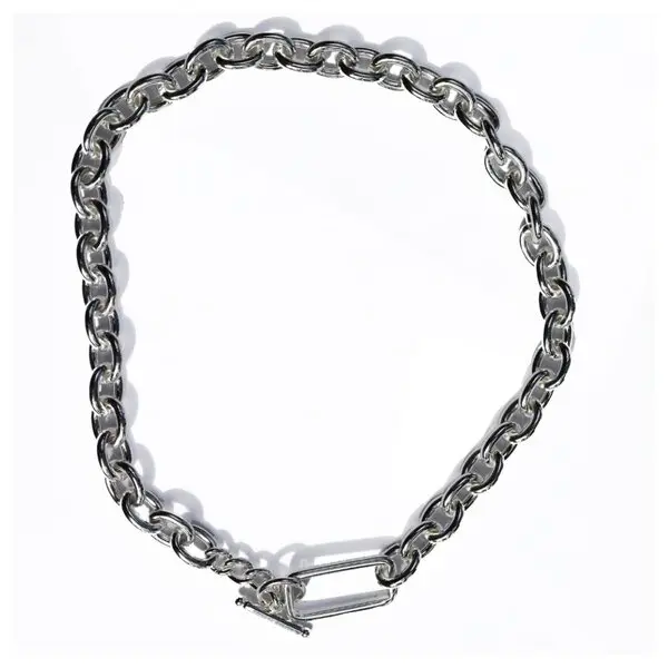 FV JEWELLERY Grande Chain Fob Necklace - Silver