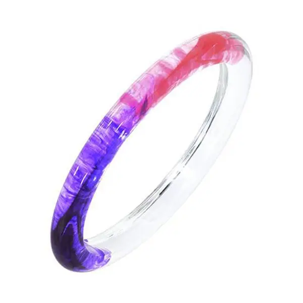 GOLD & HONEY Tie Dye Lucite Bangle - Pink