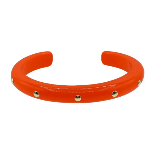 MICHAEL NASH JEWELRY Resin Cuff With Gold Studs - Orange