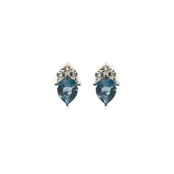 NASI SILVER Pear Atarah Stud Earrings - Blue/white