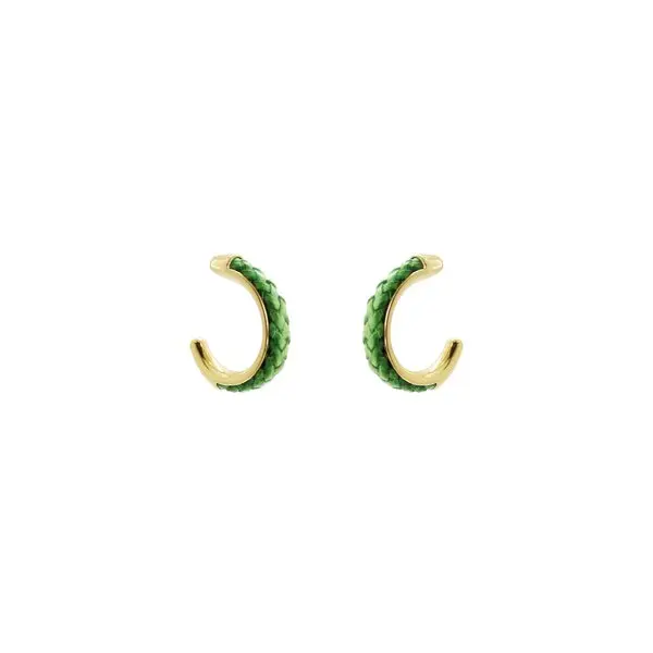 GISSA BICALHO Hoop Oca Pale Earrings - Green