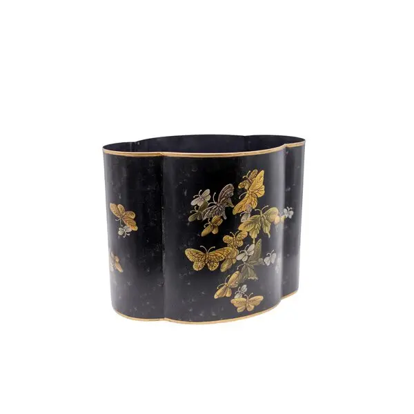 NILA PARMAR DESIGNS Butterfly Wide Vase - Black