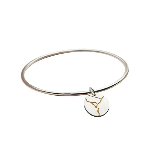 POSH TOTTY DESIGNS Sterling Kintsugi Disc Bangle - Silver