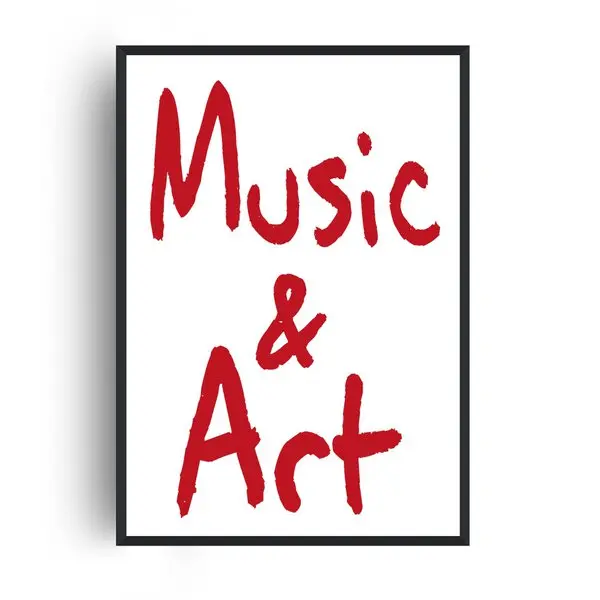 FANCLUB Music And Art Playful Creative Quote Art Print - Red