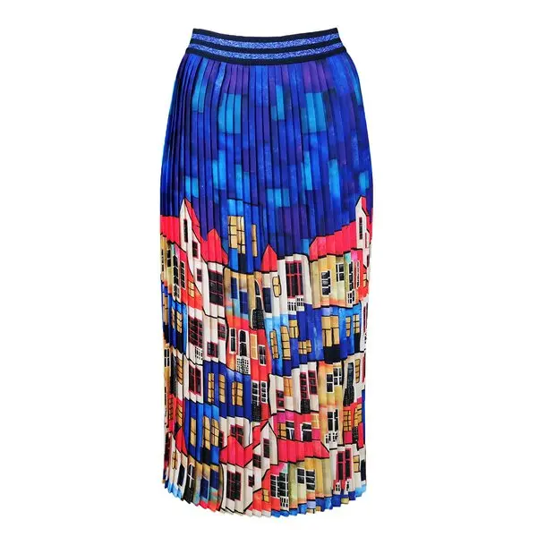 LALIPOP DESIGN Printed Pleated Maxi Skirt