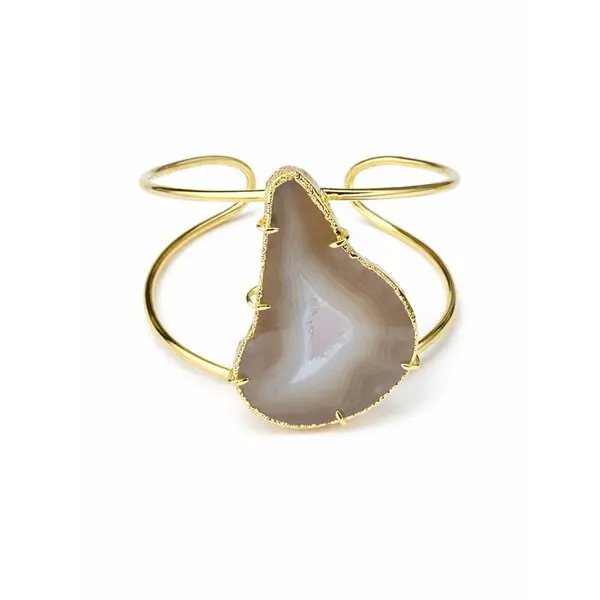 YAA YAA LONDON Agate Cuff Bracelet - Brown