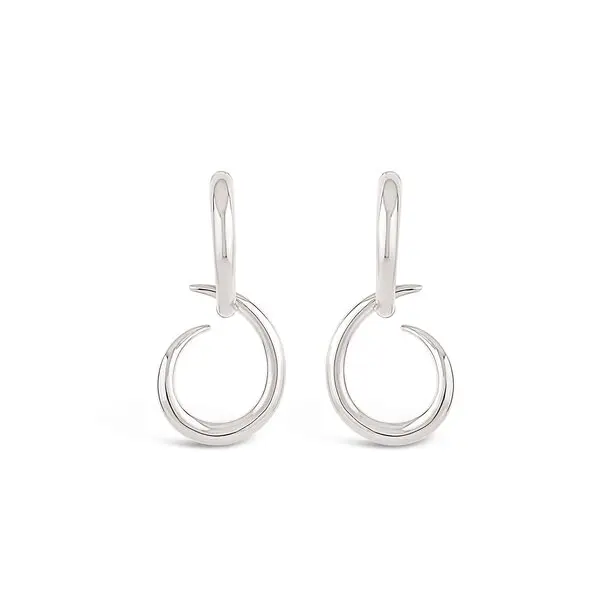 DINNY HALL Toro Drop Hoop Earrings - Silver