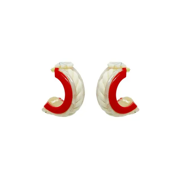 GISSA BICALHO Half Hoop Acrylic Earrings - Red