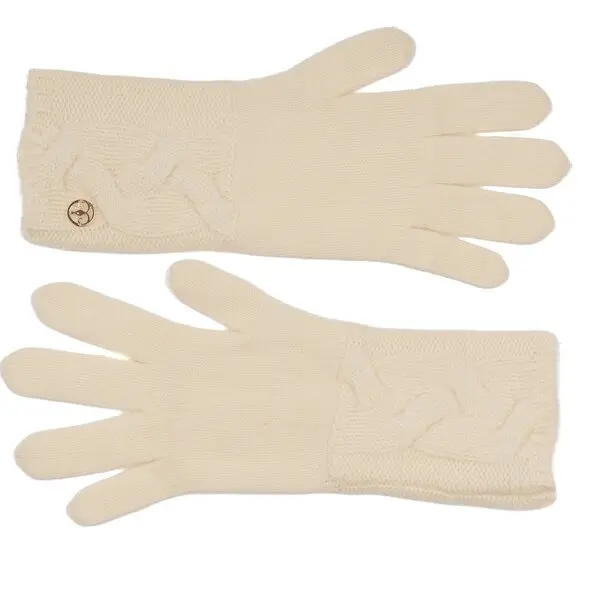 BEL CASHMERE Cable-knit Cashmere Gloves - White