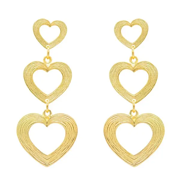 MARCIA MORAN Hera Heart Dangle Earrings - Gold