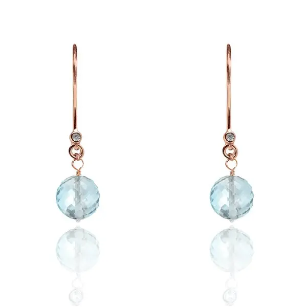 KAIZARIN Aquamarine And Diamond Drop Earrings - Blue