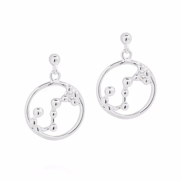 YASMIN EVERLEY JEWELLERY Scorpio Astrology Drop Stud Earrings - Silver