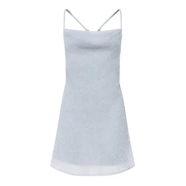SEROTONINN Lurex Mini Dress With Cross Back