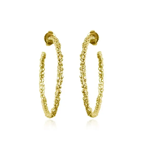 MOUNIR LONDON Vermeil Bubbled Hoop Earrings - Gold