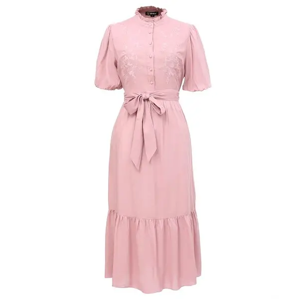 SMART AND JOY Tiered Ruffle Tea Dress