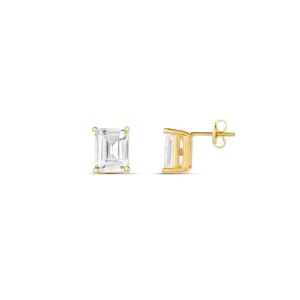 SHYMI Fancy Shape Prong Set Stud Earrings - Gold
