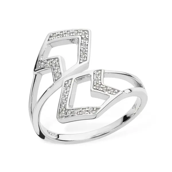 LUCY QUARTERMAINE Art Deco Sterling Ring With Topaz - Silver