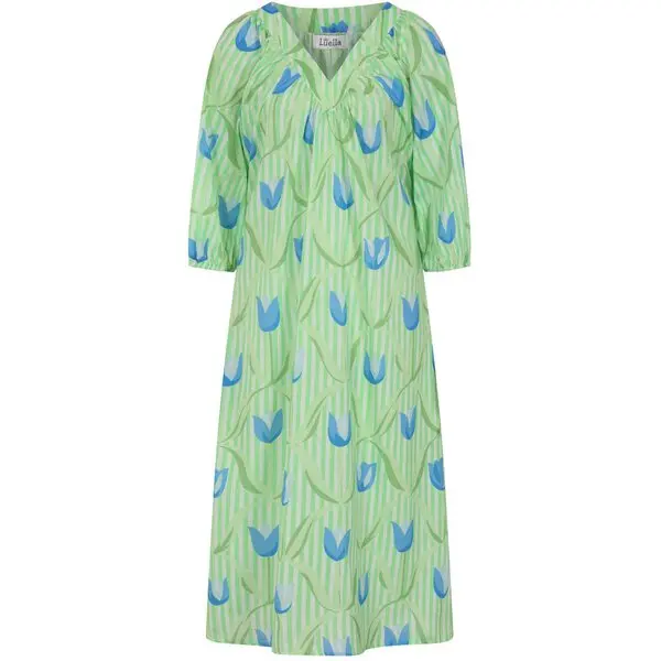 LUELLA FASHION Cannes Long Cotton Dress - Green/blue