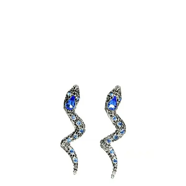 ADDICTED2 Serpent Shaped Earrings - Blue/silver