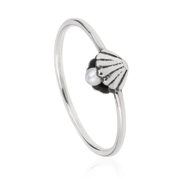 LEE RENEE Shell & Pearl Ring - Silver