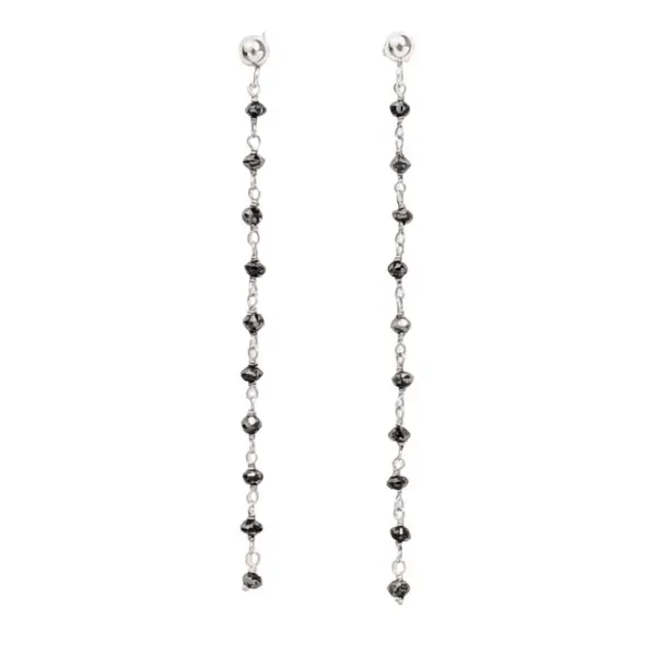 RAHUL'S JEWELS Black Diamond Drop Earrings - Black/white