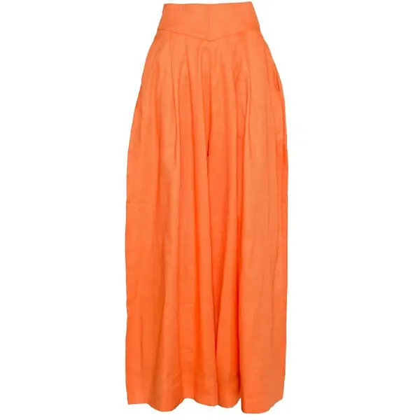 OFUURE Linen Kiara Wide Leg Pants - Orange