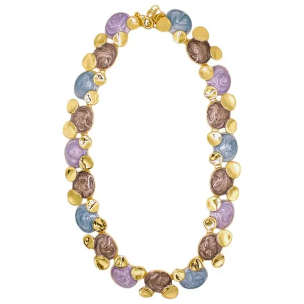 1610ISTANBUL Byzantine Enamel Necklace - Gold