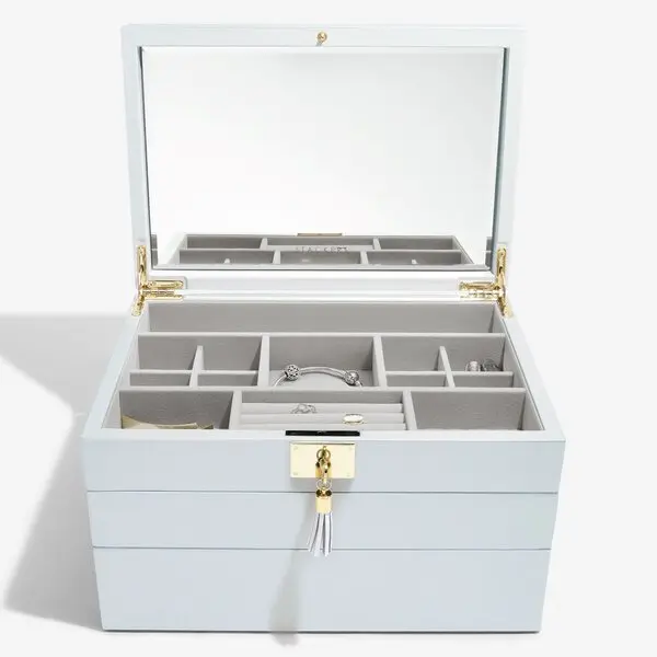 STACKERS Leather Jewelry Box Set Of Three - Blue