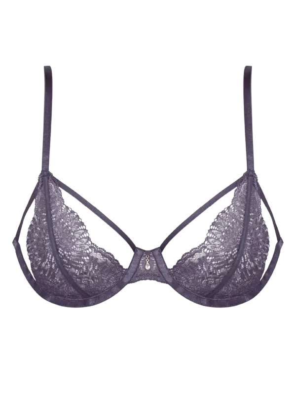 BONBON LINGERIE Pamela Ouvert Bra - Grey