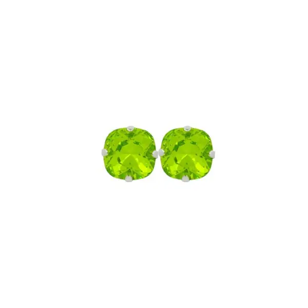 VICKISARGE The Large Stud In Platinum - Green