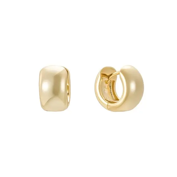 NAZZAR Small Tube Huggie Hoop Earrings - Gold