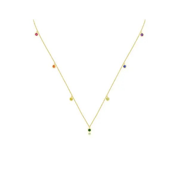 GENEVIEVE COLLECTION 18k Yellow Gemstone Necklace - Gold